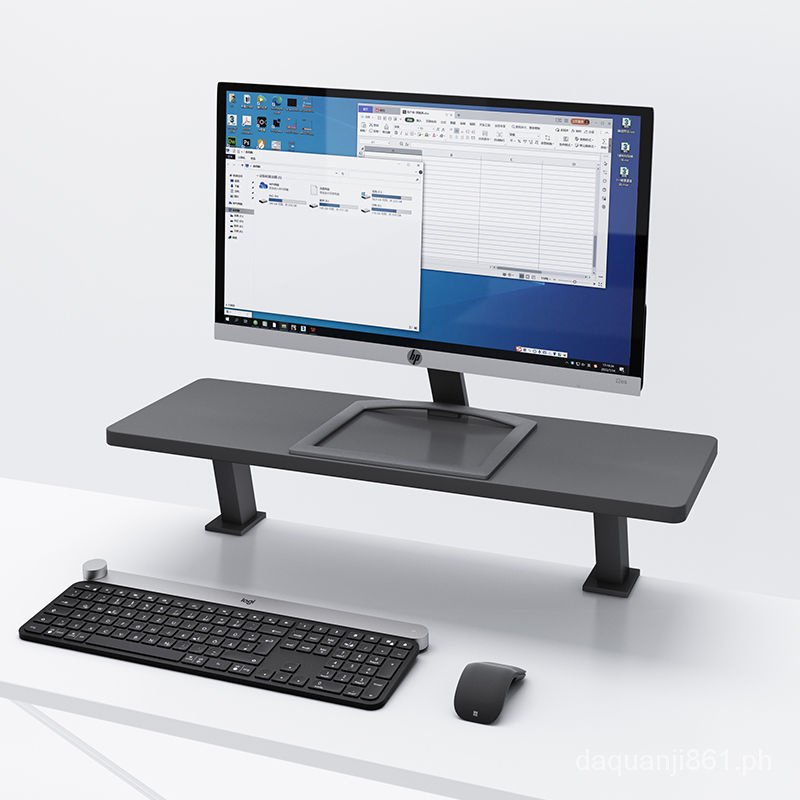 Well Bookshelf Computer Monitor Elevated Rack Screen Riser Desktop ...