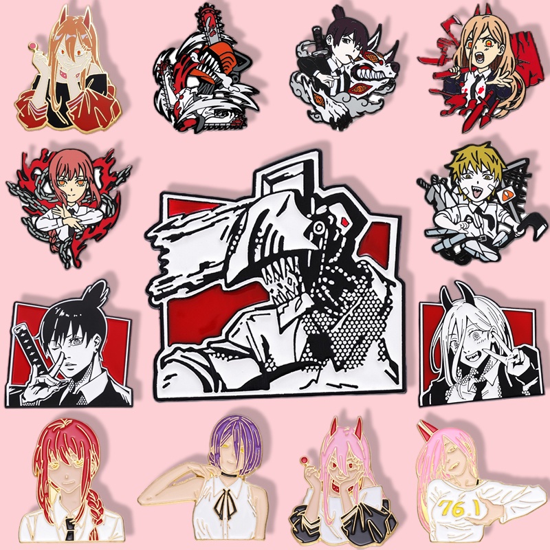 New Chainsaw Man Enamel Brooch Chainsaw Man Metal Backpack Badge Denji ...