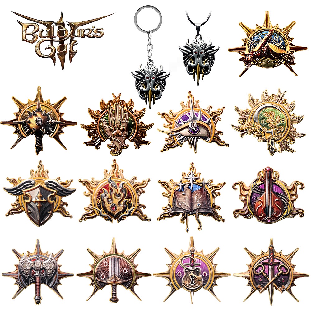 Game Baldur's Gate 3 Cosplay Badge Pins Barbarian Fighter Warlock ...