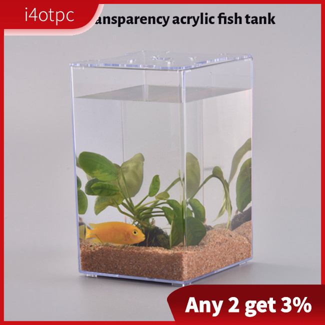 i4otpc Fish Tank, Cube Tall Rimless Tank, Small Cube Aquarium, Desktop ...
