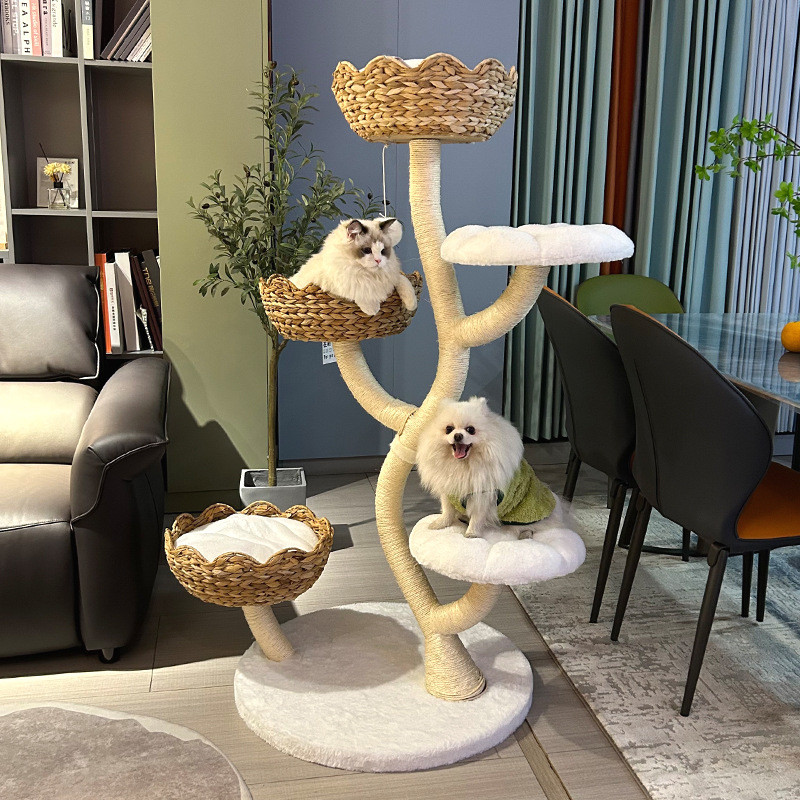 FI8I Natural Handmade Woven Banana Leaf Sisal Large Cat Climbing Frame ...