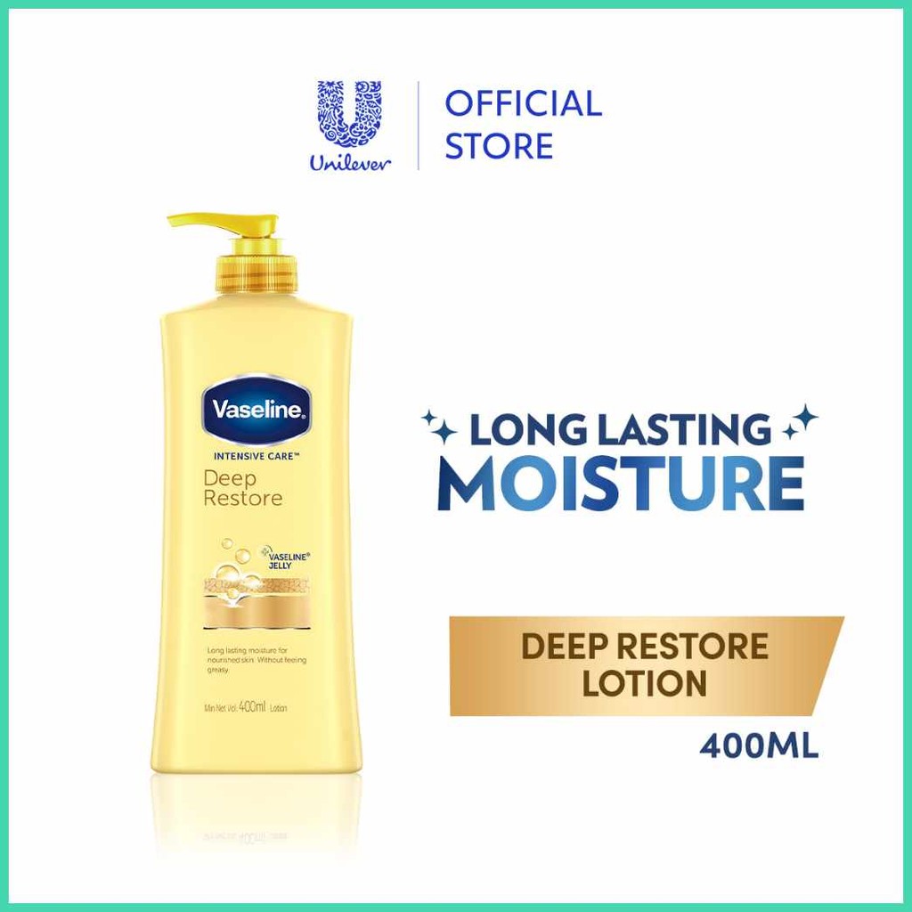 Vaseline}D@Intensive[F&LO`Deep;yC`Restore;Ry`Lotion;QO`400ML | Shopee ...