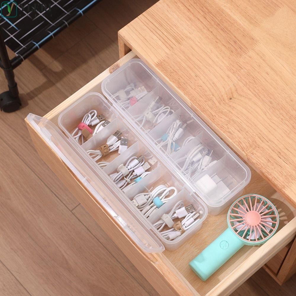 YLERI Data Cable Storage Box, Waterproof Dustproof Desktop Organizer, 5 ...