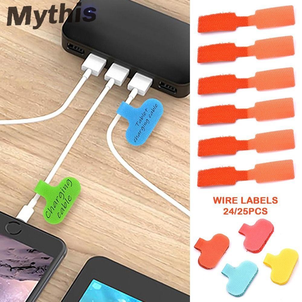 [MYTHIS] 24/25Pcs Nylon Cable Labels, Cord Identification Writable Wire ...