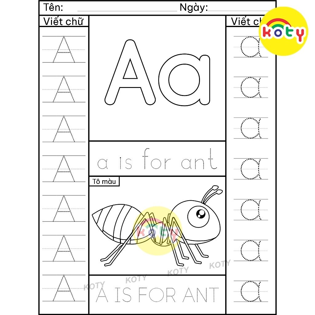 Set of 26 Sheets of Paper to Practice Writing Letters in Uppercase and ...