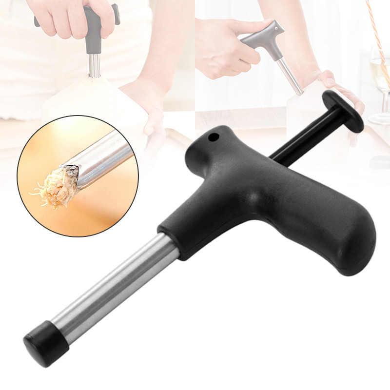 Black Coconut Opener Tool Coco Water Tap Cutting Driller Fruits Hole ...