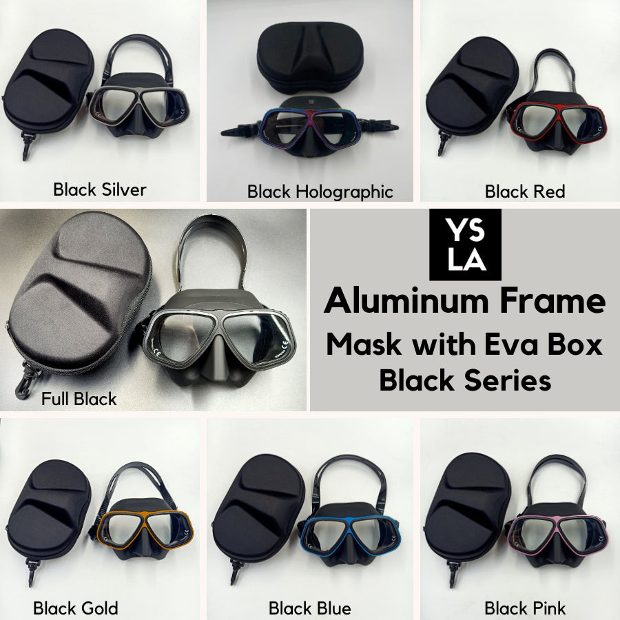 Solid Color Aluminum Frame Tempered Glass Freedive Mask only with Eva ...