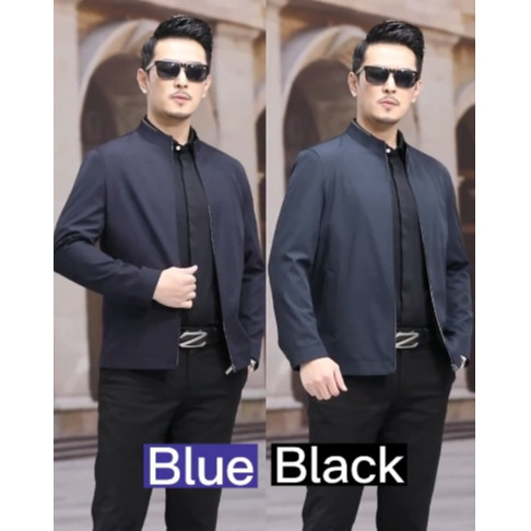 Bomber Jacket for Men Formal Suit with Zipper and Pockets korean ...