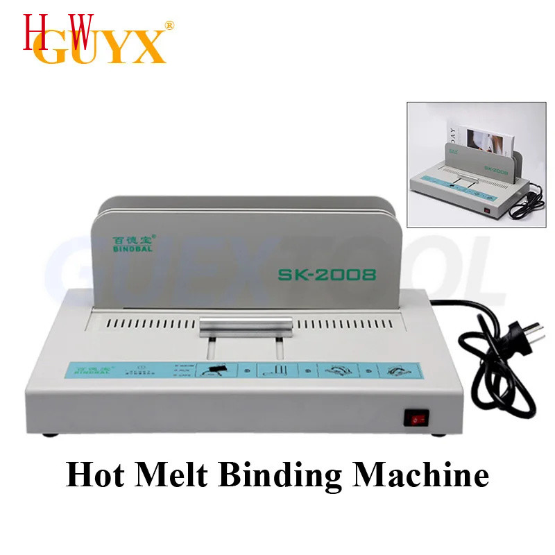 38mm Hot Melt Binding Machine Small Glue Binding Machine Hose Rubber Strip Automatic Office ...
