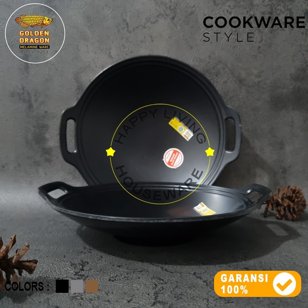 GOLDEN DRAGON 1pcs 10in Black Frying Pan Model Plate Serving Plate ...