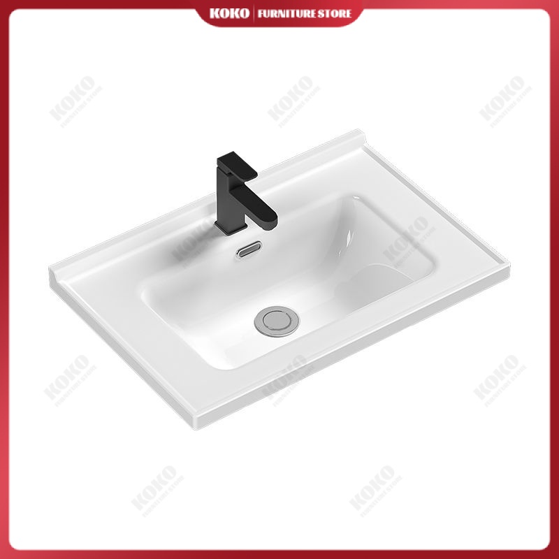 Ceramic wash basin customized semi-recessed pedestal basin single basin ...