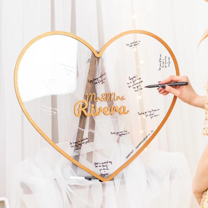 [Customized] Transparent glass love wedding check-in counter Sign-in ...