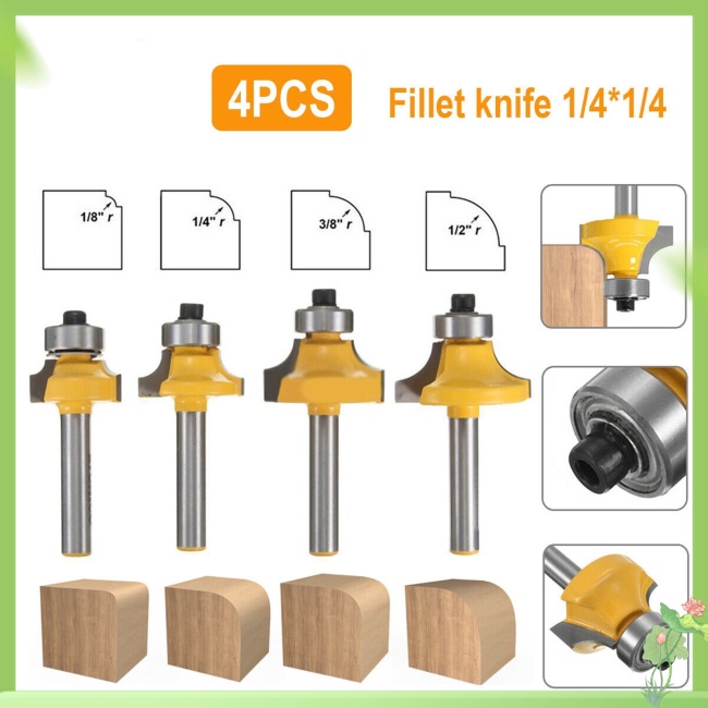 MY 1/4-Inch Shank Roundover Edging Router Bit Set Corner Rounding Edge ...