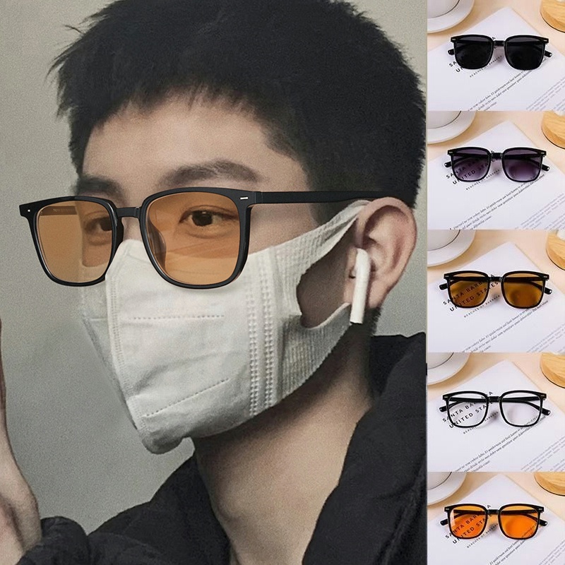New Fashion Korean Personality Ins Trend Black Frame Yellow Gray ...