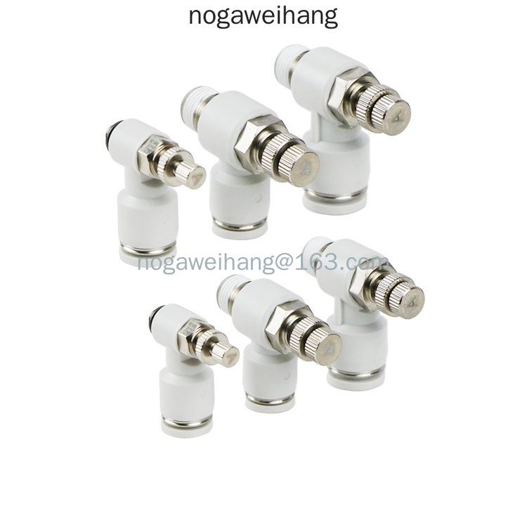 AirTAC Air pipe joint cylinder throttle valve PSL4/6/8-M5/01/02 adjustable pneumatic speed ...