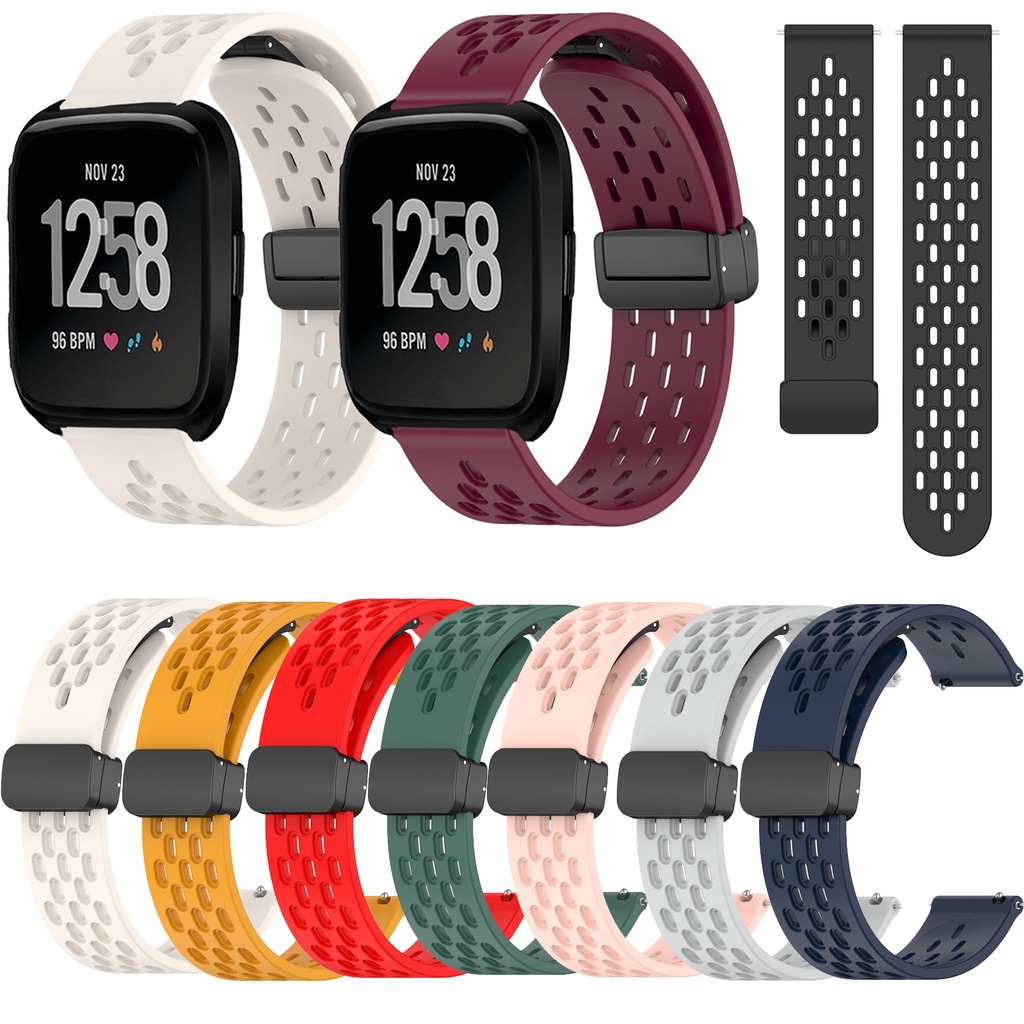 Silicone Magnetic Buckle Hole Strap For Fitbit Versa 2 / Versa Lite ...