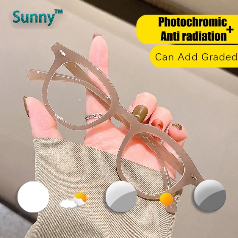Photochromic Anti Radiation Eye Graded Glasses For Women Men ...