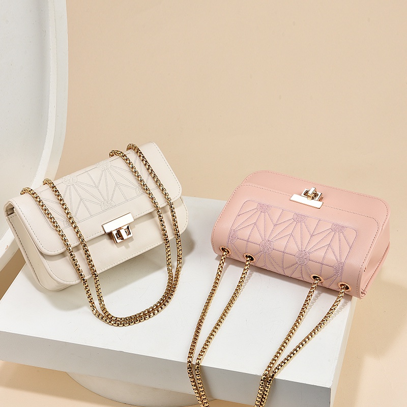 SY Women's Bag Mini Slanted Backpack Chain Lock Small Square Handbag ...