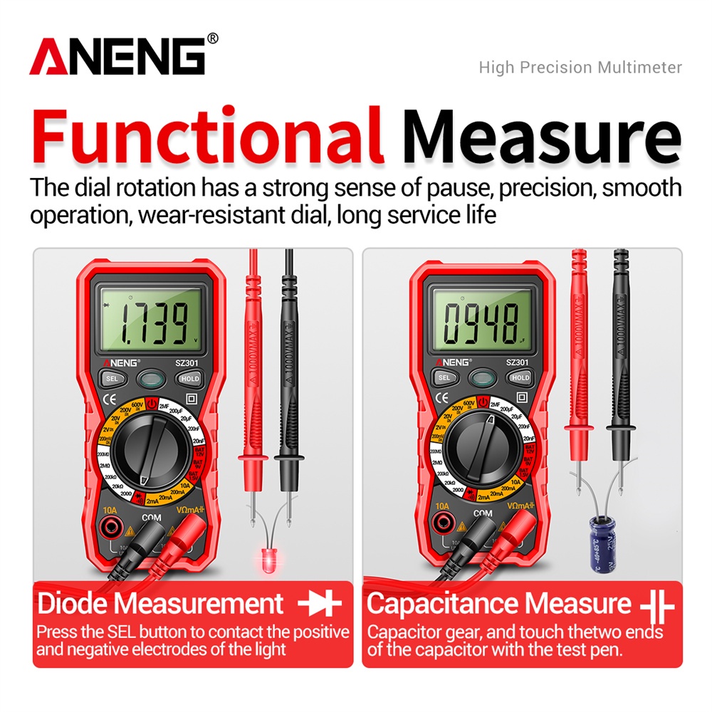 ANENG SZ301/SZ302 Digital Multimeter Professional Multimetro Auto ...