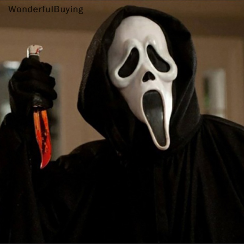 WBPH Belle Scary Scream Ghost Face Mask Fancy Bloody Dress scary ...