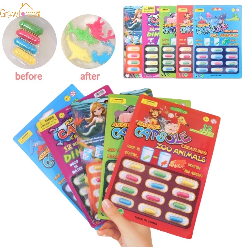 12Pcs/Set Hot Sell Mini Soaking Water Expansion Magic Capsule Toy ...