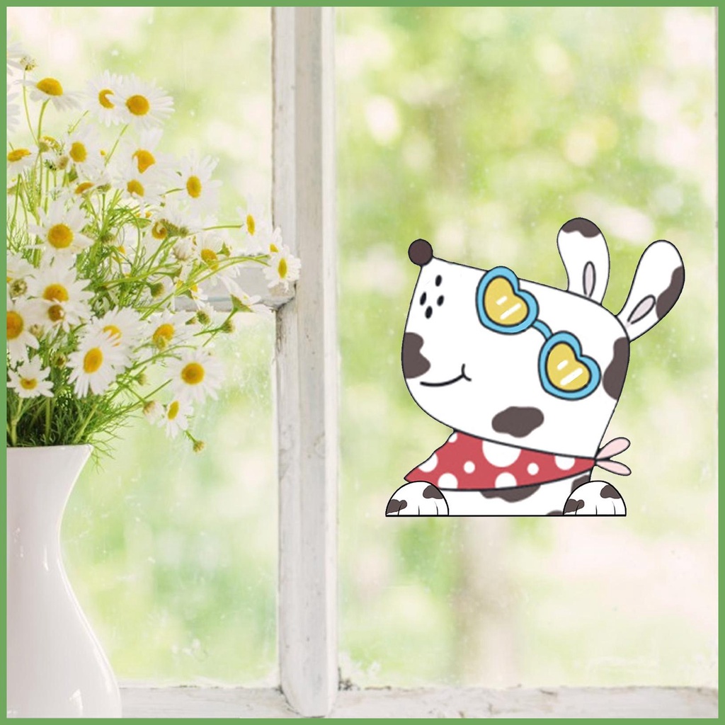 Dog Window Decals Cute Dog Sticker Lying on Window Waterproof Decal ...