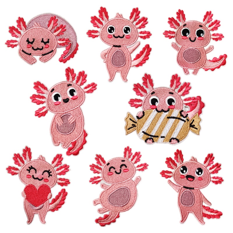 New Design Pink Cartoon Cute Salamander Cloth Sticker | Shopee Philippines