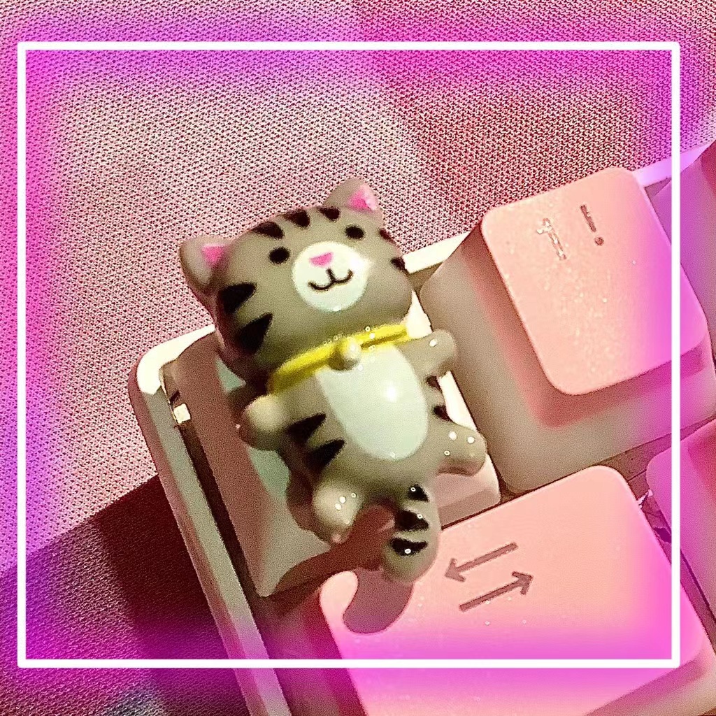 Cute Diy Cartoon Cat Keycap Mechanical Keyboard Gift Decoration Cross ...