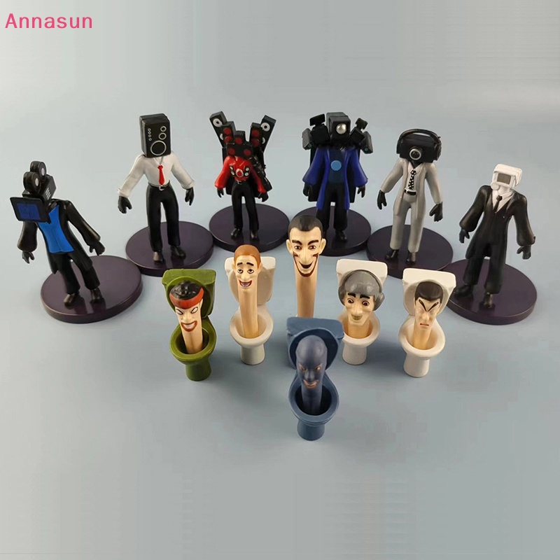 Annasun 12pcs Set 8-10cm Skibidi Toilet Figures Toy Model For Kids ...