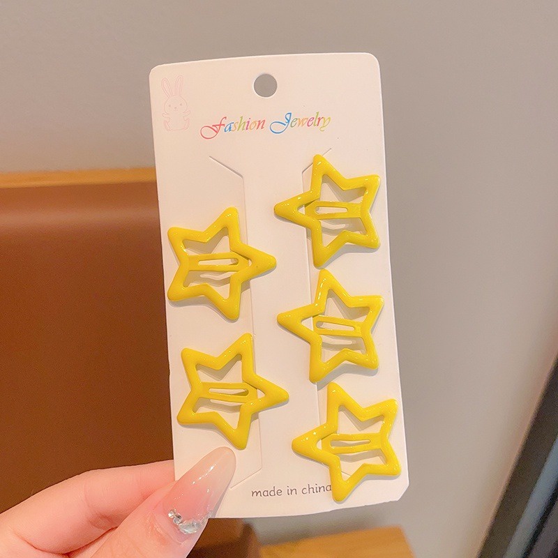 (Bottled) Korean Colorful Y2k Star Hair Clip Set Women Bangs Bb Clip ...