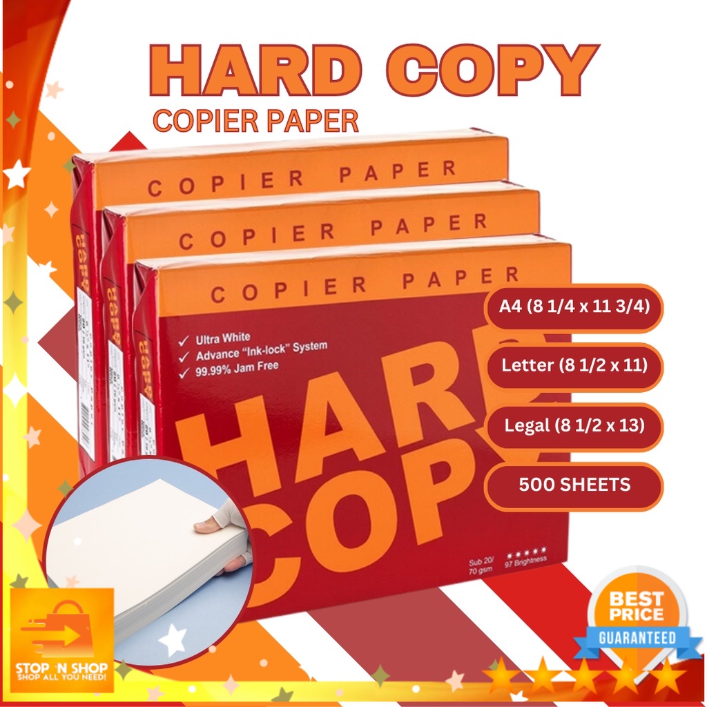Hard Copy Bond Paper 70 gsm | Shopee Philippines