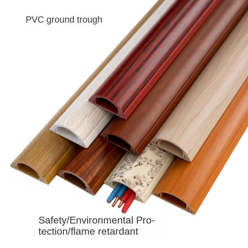 PVC Open-Mounted Trunking Wood Grain Trunking Arc Geosyncline Step ...