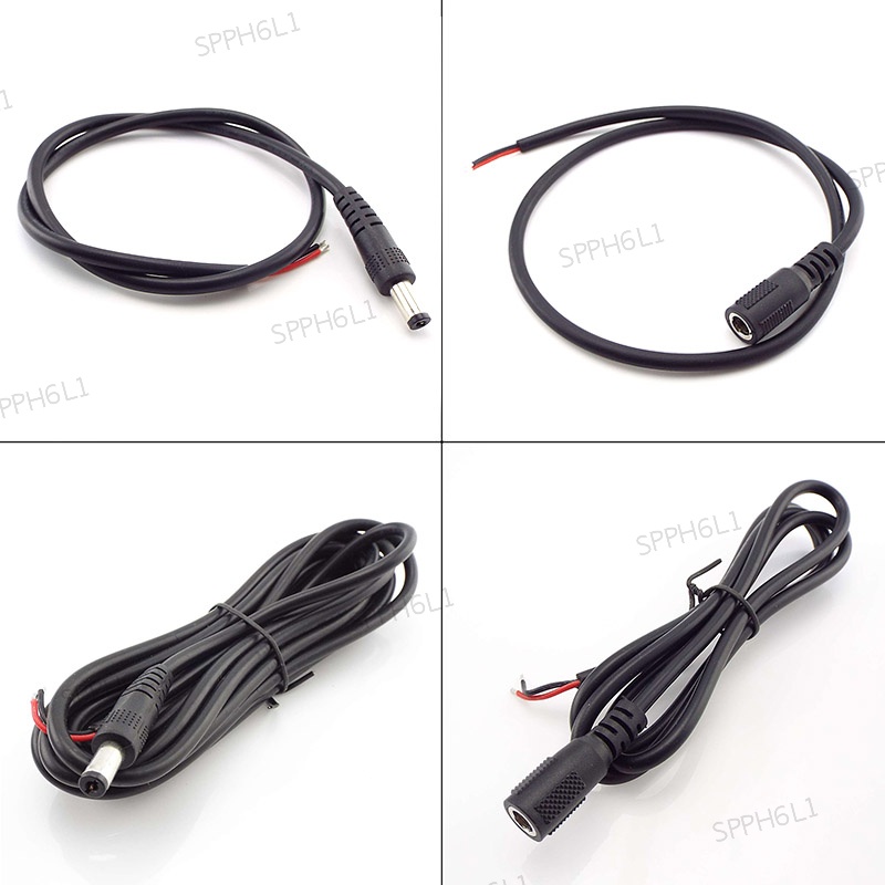 20AWG DC Power Pigtail Cable Male Female Connector DIY Wire Plug Jack ...