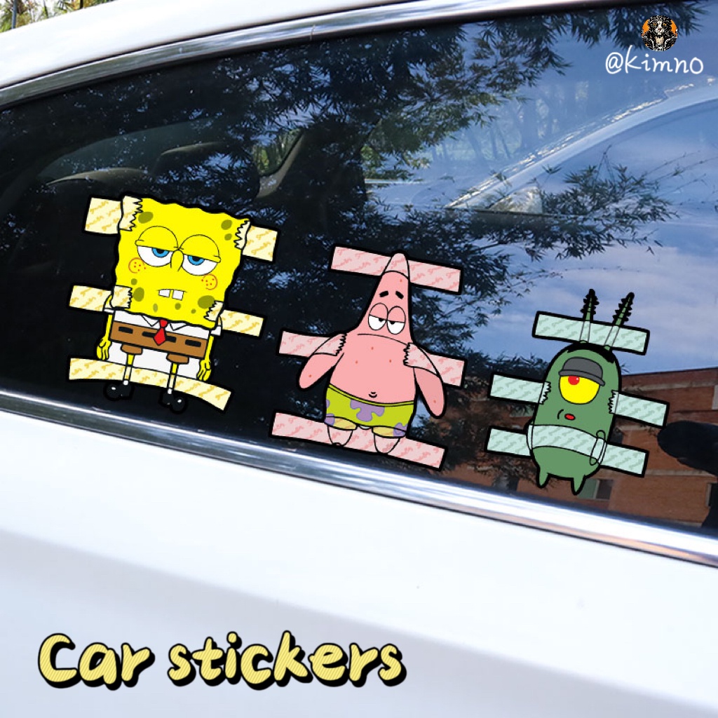 Cartoon reflective car stickers Spongebob Squarepants Star Squidward ...
