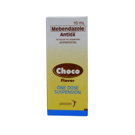 Antiox mebendazole 50 mg/ml chocolate flavored oral suspension 10 ml ...
