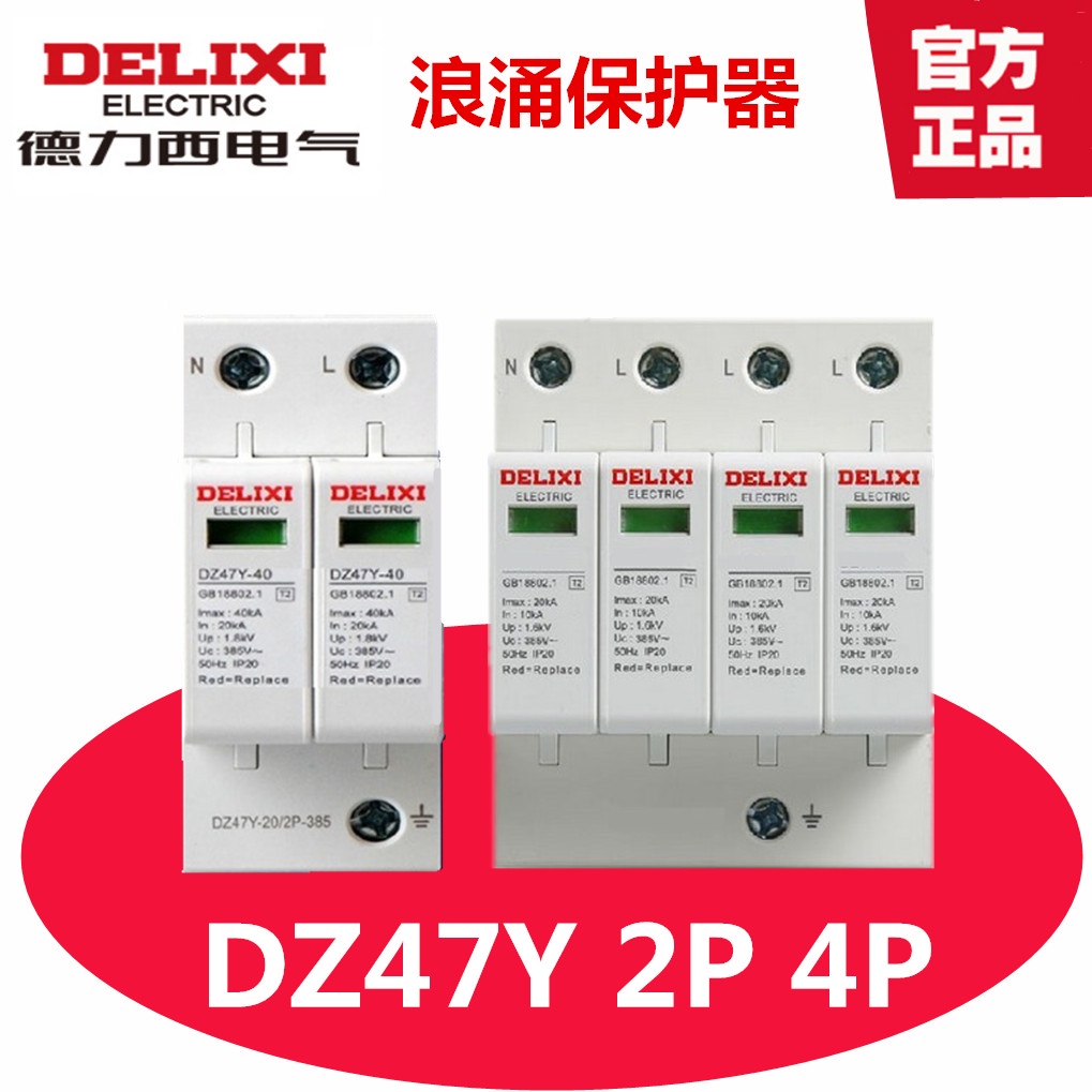 Delixi surge protector lightning arrester DZ47Y surge 2P 4P 20KA 40KA 65KA80KA | Shopee Philippines
