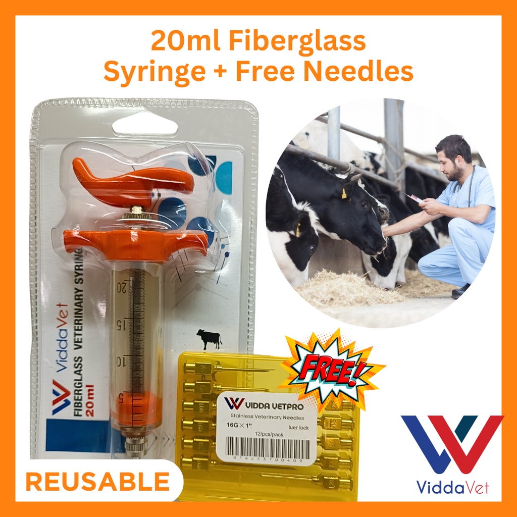 20ml Viddavet TPX syringe add 12pcs assorted needles for animals ...