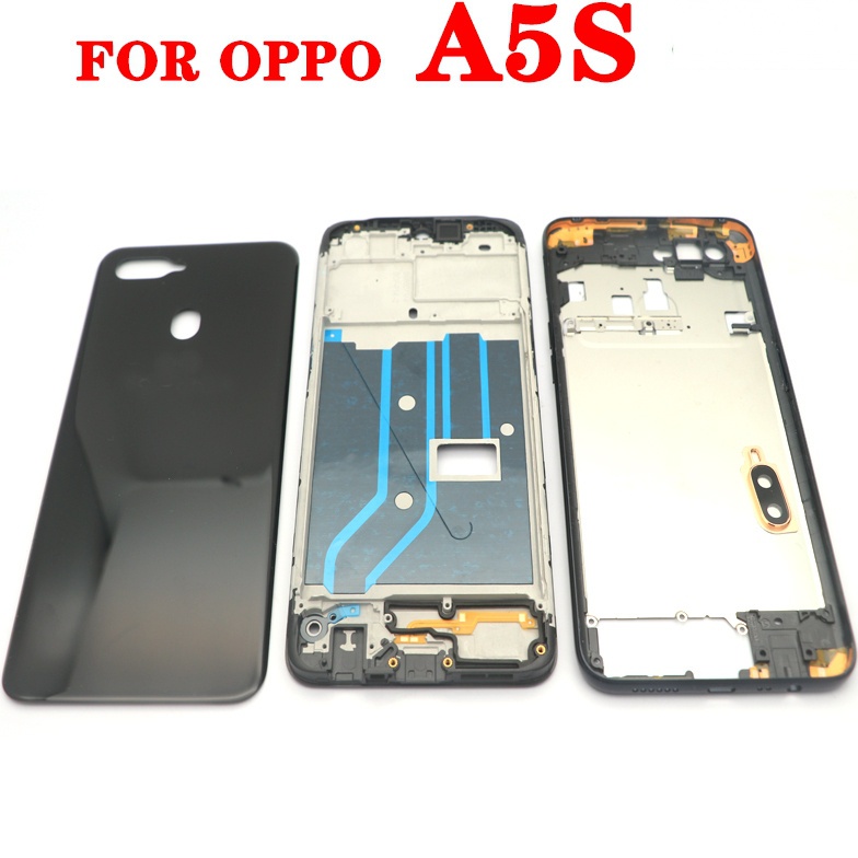 Back Battery cover Housing middle frame For Oppo A5S LCD Front frame ...