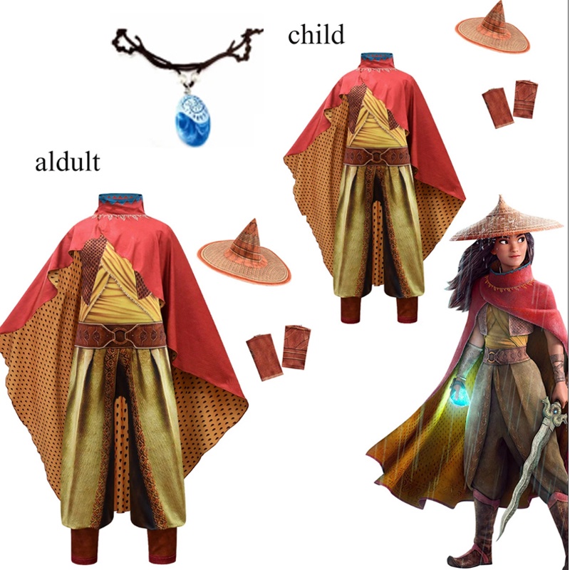 Movie Raya and The Last Dragon Cosplay Costume For Kids Girls Jumpsuit ...