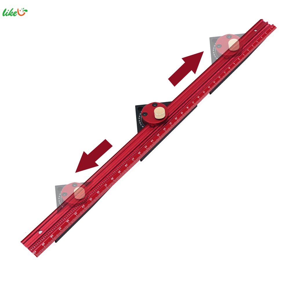 JMPH Carpentry Aluminum T-Type Line Drawing Hole Ruler Woodworking ...