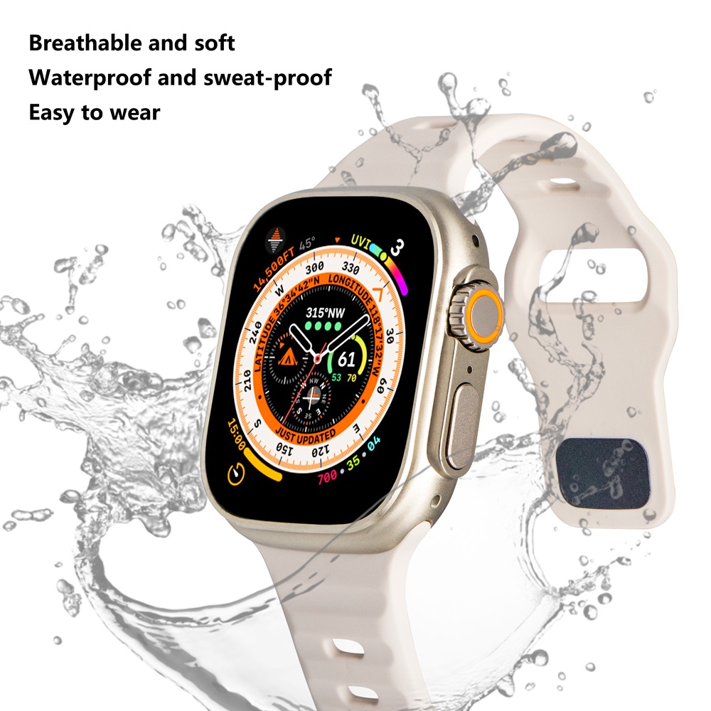 Silicone strap and case Tempered Glass Cover Band Bracelet For Apple Watch Ultra 2 49mm iWatch ...