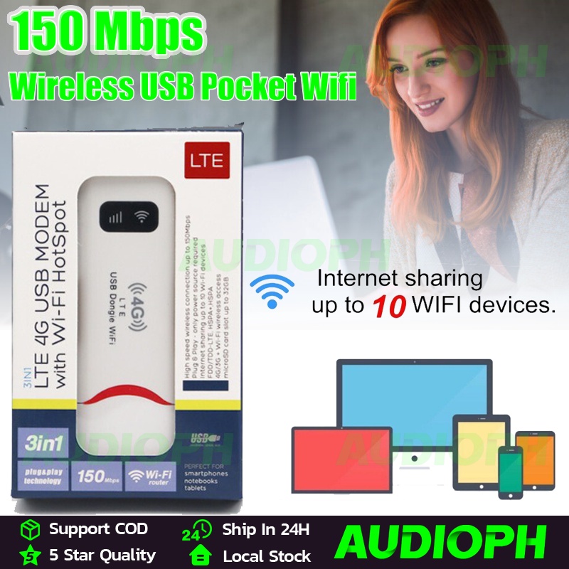 Wireless LTE WiFi Router 4G SIM Card 150Mbps USB Modem WiFi Dongle Hotspot | Shopee Philippines
