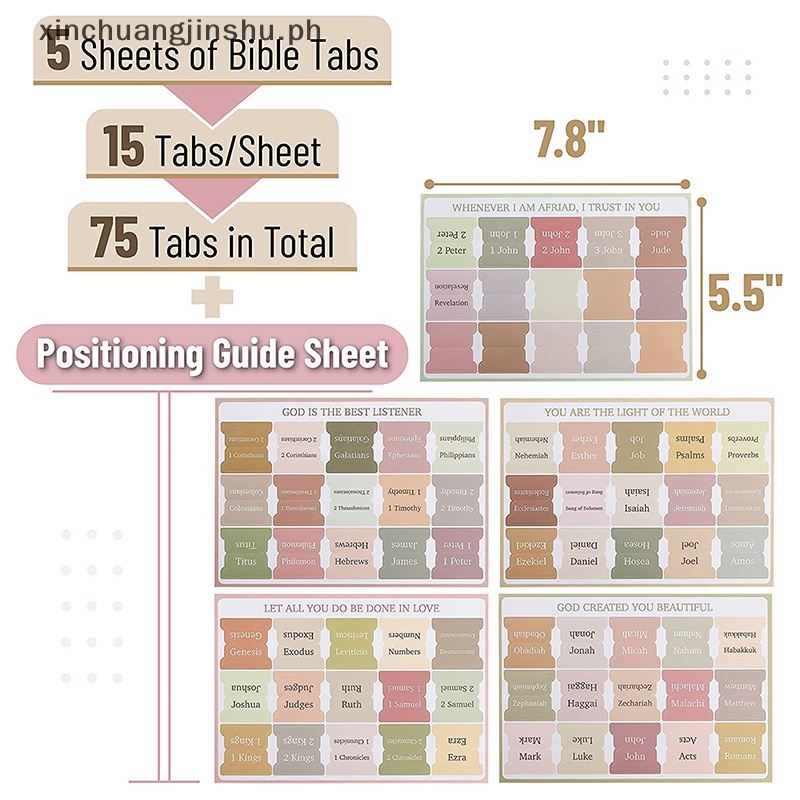 XIN Bible Tabs,75 Tabs,Minimal Morandi,Laminated Bible Tabs For Women ...