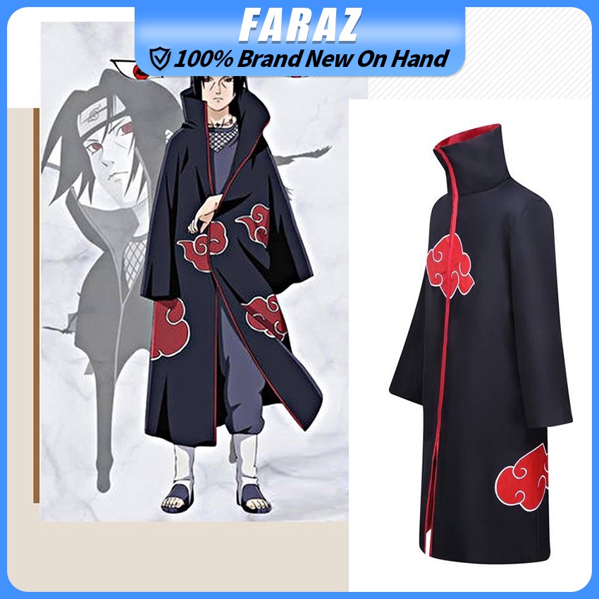 Naruto Costume Akatsuki Cloak Cosplay Sasuke Uchiha Cape Halloween ...