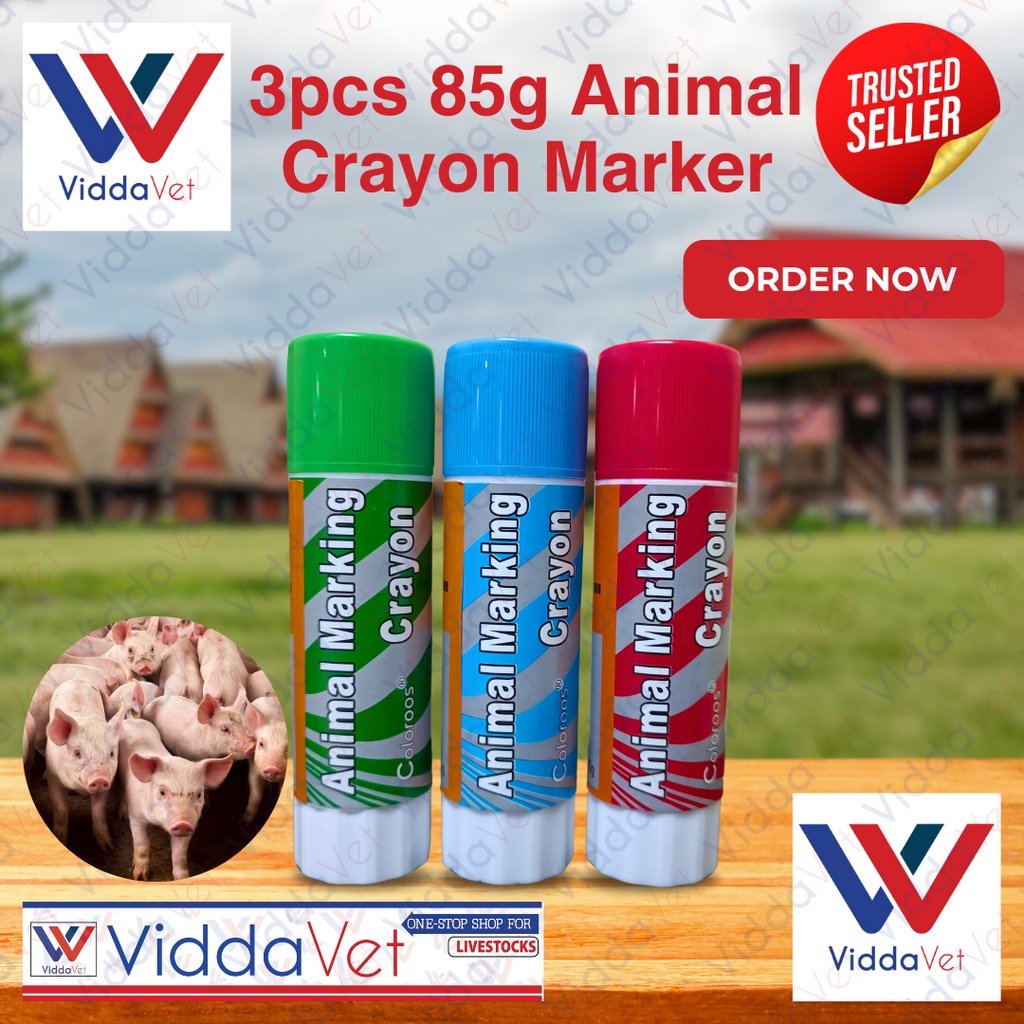 3 pcs Crayon Marker Set for Pigs assorted Animal crayon marker set ...
