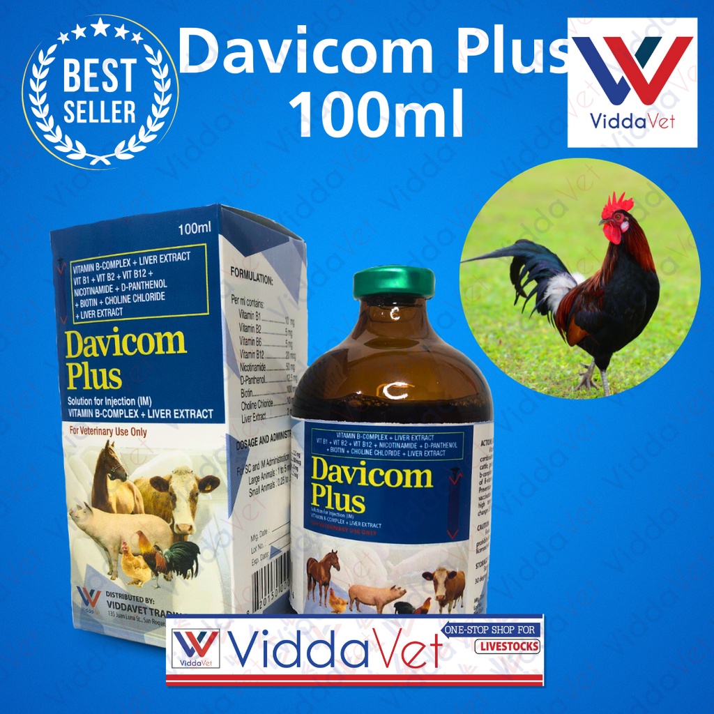 100ml Davicom plus B-complex +Liver Extract for swine, poultry ...