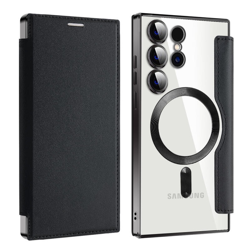 Luxury Flip Wallet Strong Magnetic Card Slot Leather Phone Case For Samsung Galaxy S24 S23 S22 ...