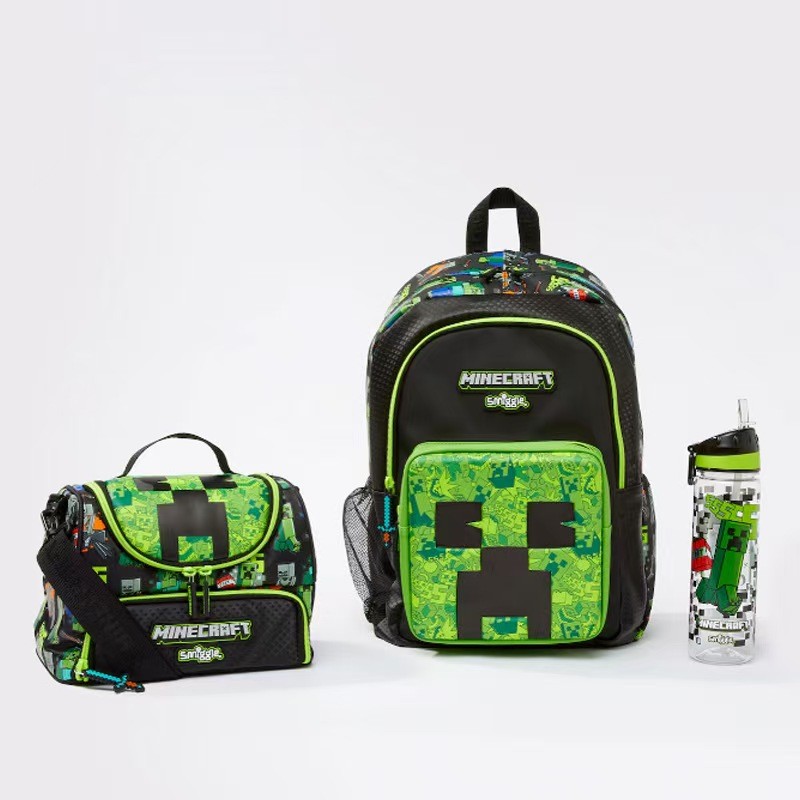 Australia smiggle Large Size School Bag Minecraft Stationery Box Water ...