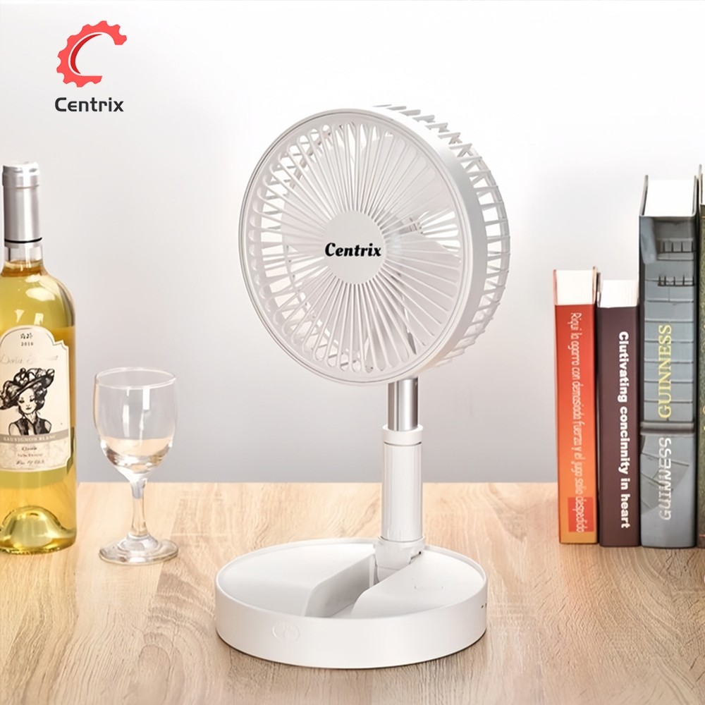 Centrix Stand Fan USB Charge Desk Electric Fan Strong Wind Desk Folding ...