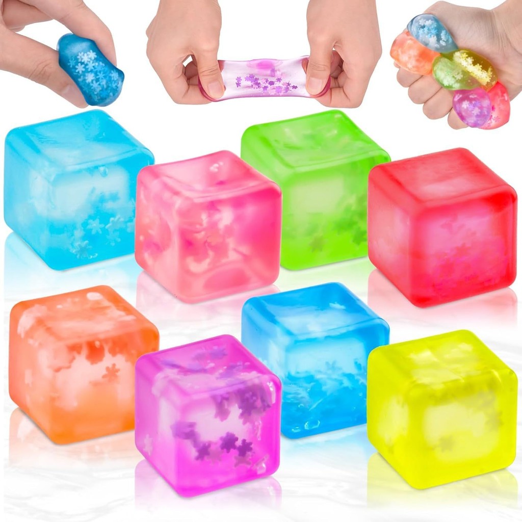 Mini Snowflake Cube Rebound Squishy Toy Stress Relief Mochi Toy for ...